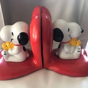 Other | Snoopy Bookend Woodstock 1964 Red And White Heartshaped Snoopy ...